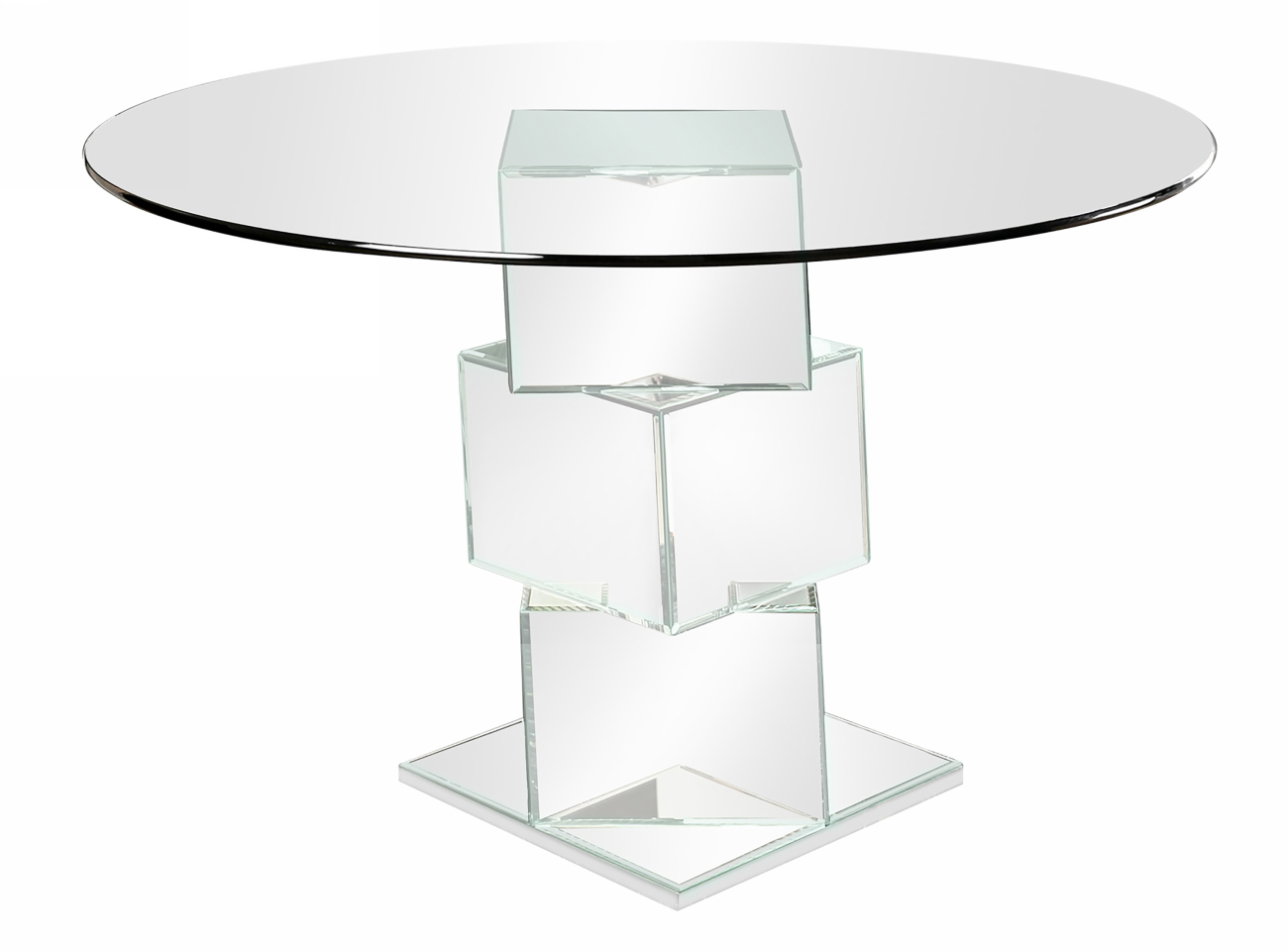 Eisen Contemporary Glass Top Dining Table Furniture of America