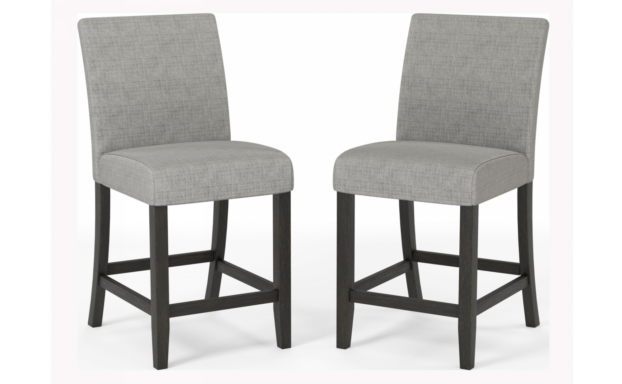 Shielle Rustic Padded Counter Height Chairs in Light Gray (Set of 2 ...