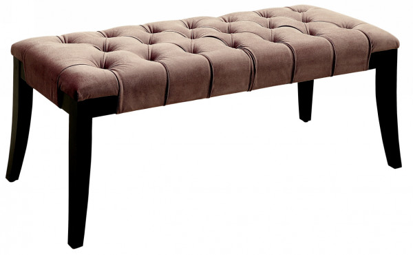 Caen Contemporary Button Tufted Bench in Brown Furniture of America