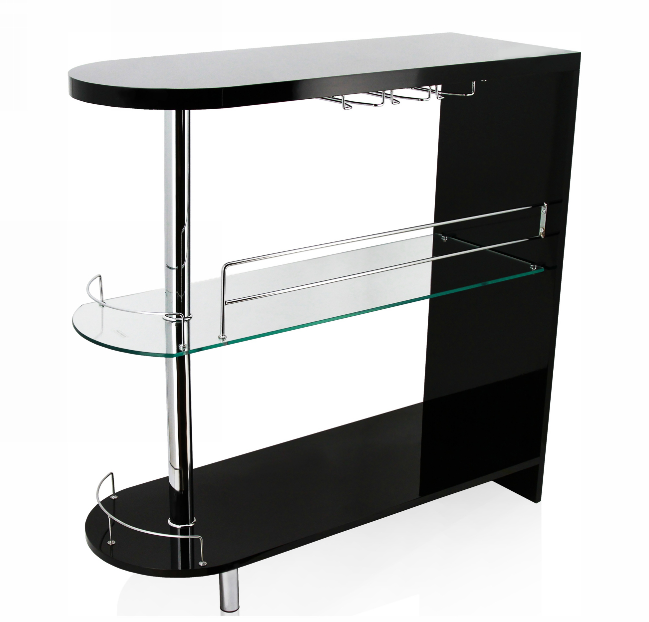 Morton Contemporary 2-Shelf Mini Server in Black Furniture of America
