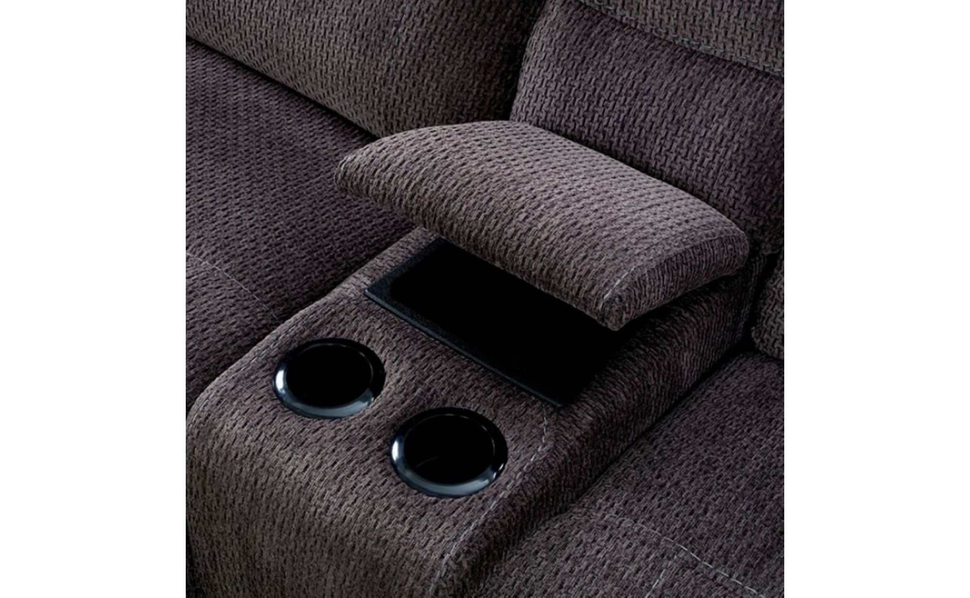 Seren Reclining Sectional w Console Gray Furniture of America