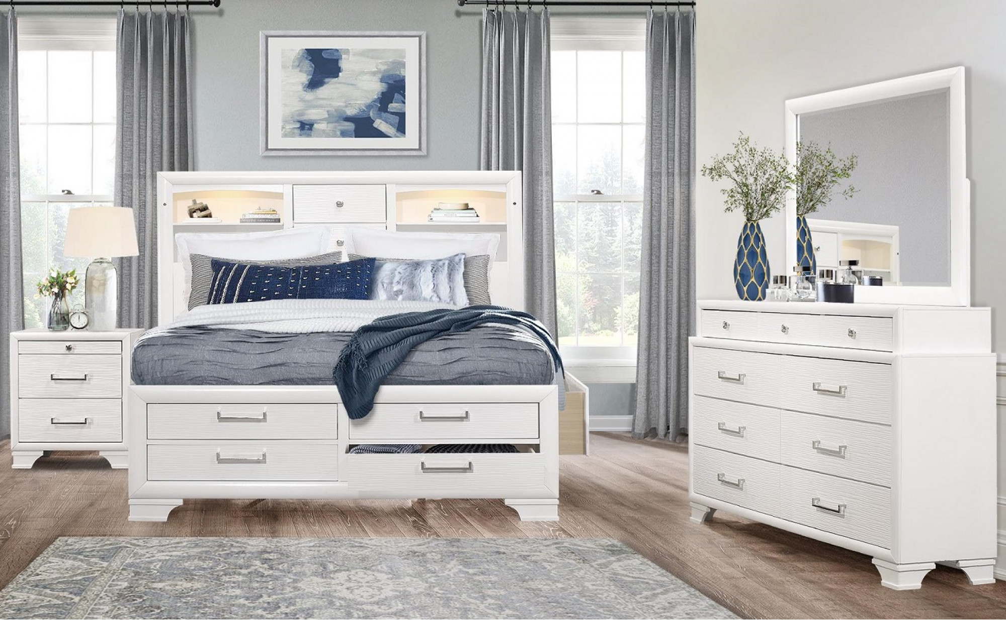 Jordyn Bedroom Set White Global Furniture USA