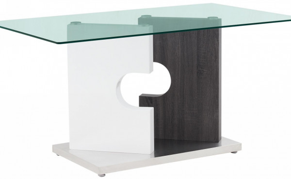 D219DT Dining Table Glass White / Grey Global Furniture USA