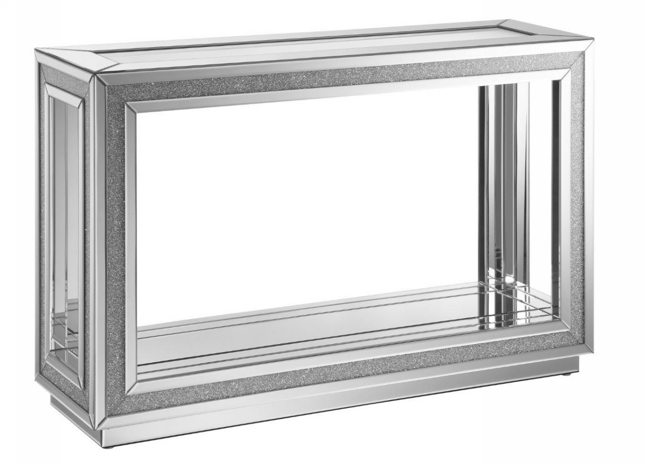 Hollywood Glam Console Table Silver / Black Global Furniture USA