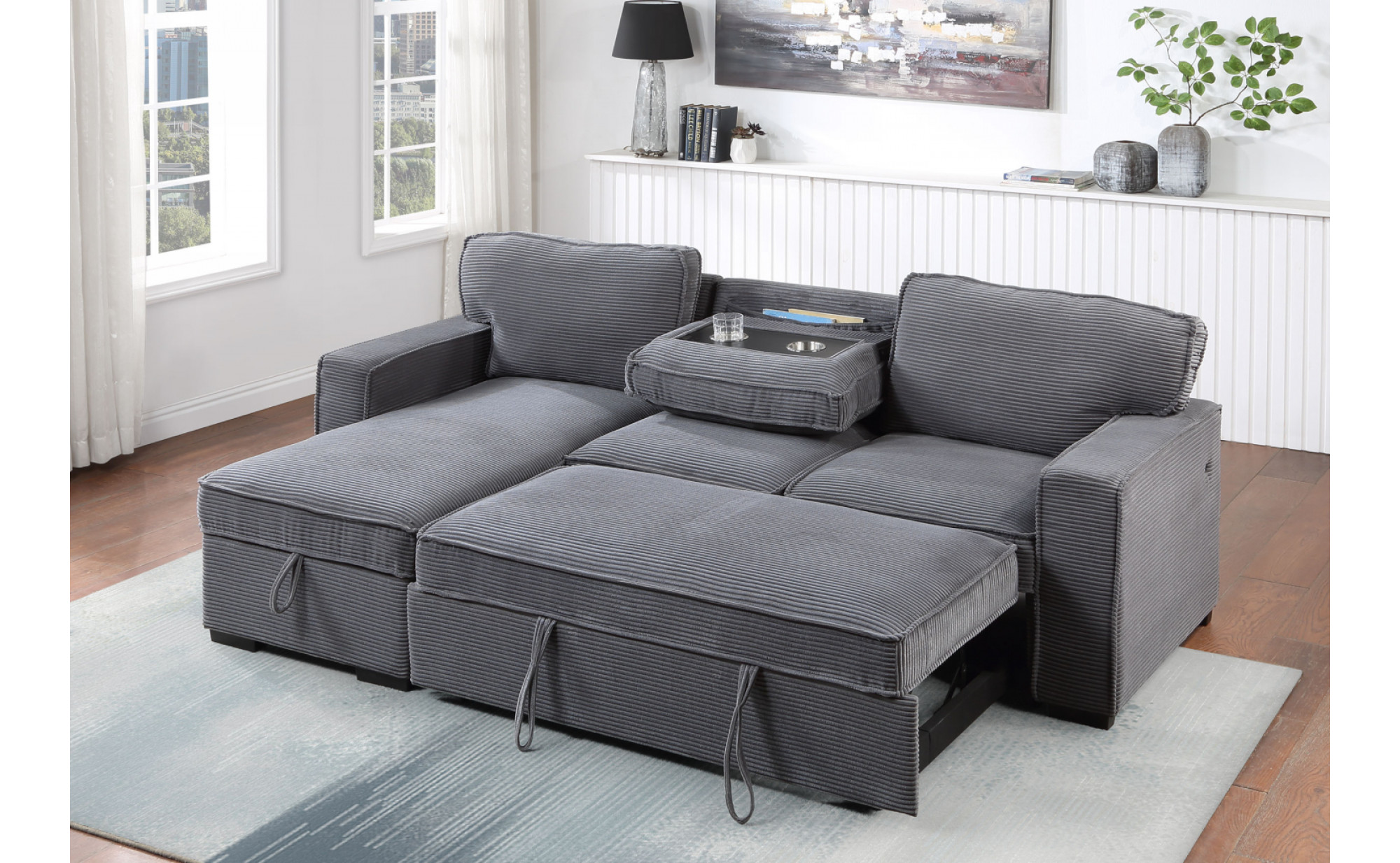 U0203 Sectional Light Grey Global Furniture USA