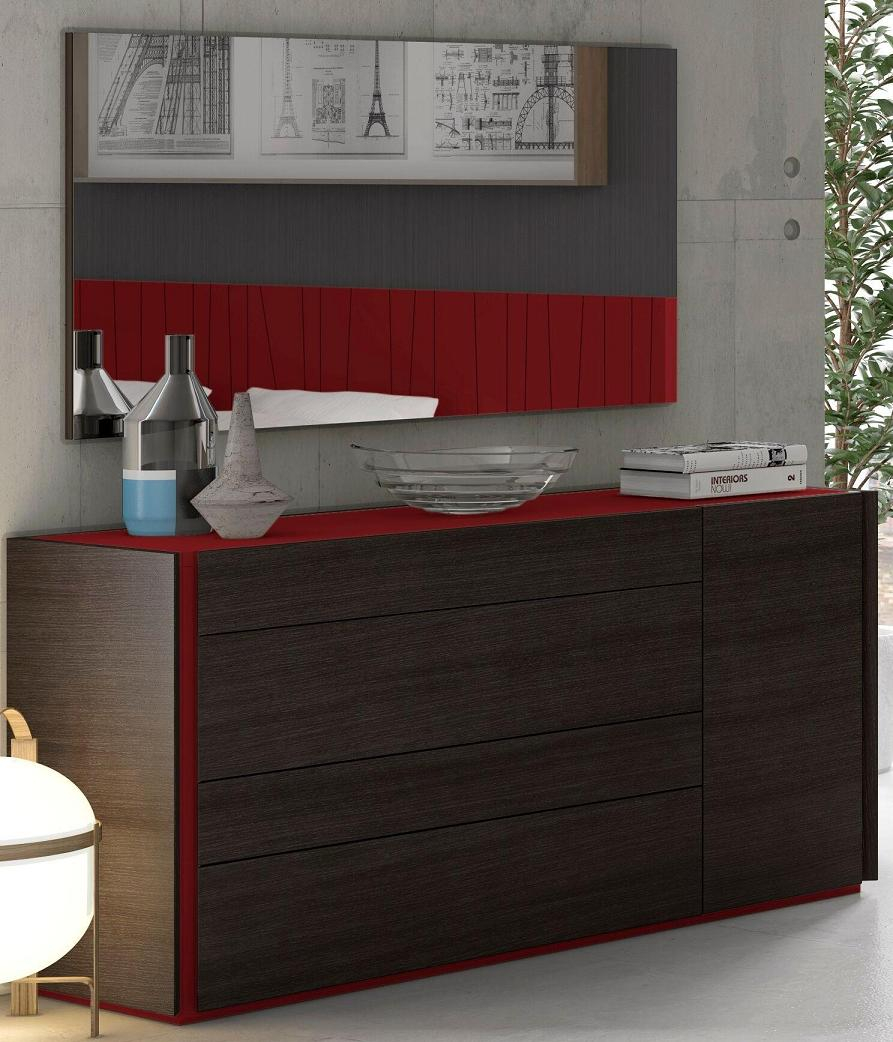 Lagos Bed Red Gloss & Wenge J&M Furniture JM