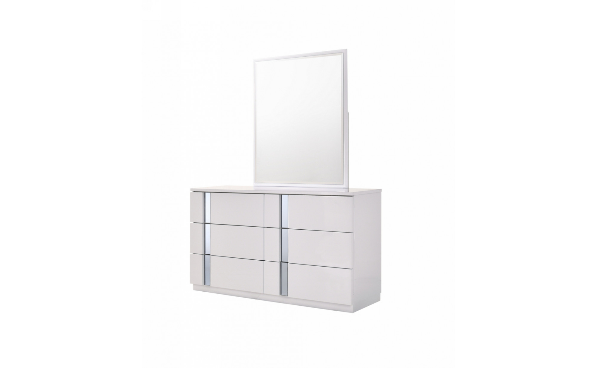 Palermo Nightstand White Lacquer & Chrome J&M Furniture JM