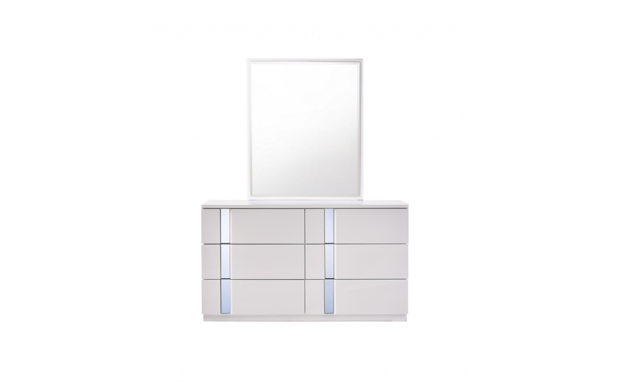 Palermo Nightstand White Lacquer & Chrome J&M Furniture JM