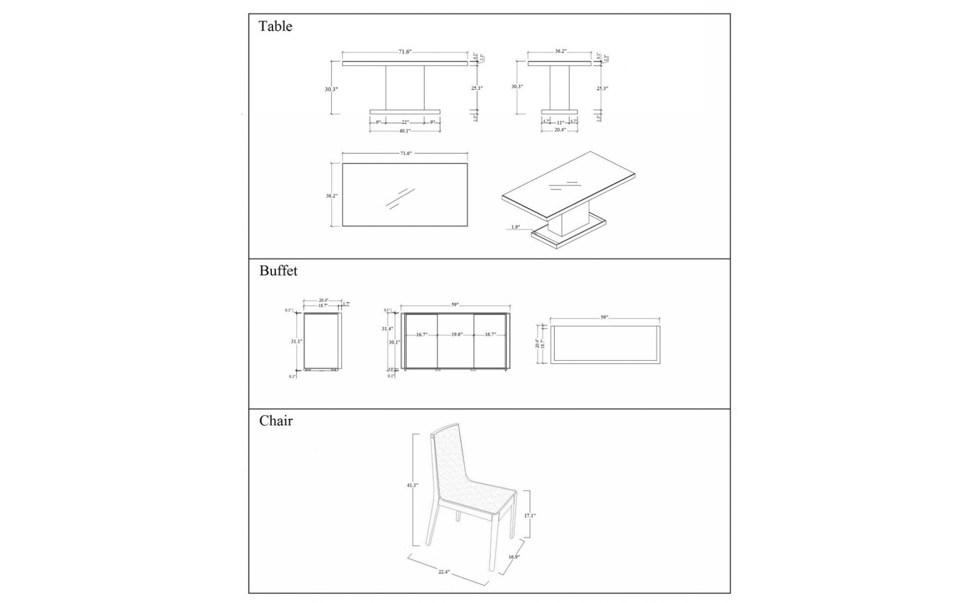 Star Dining Table White J&M Furniture JM