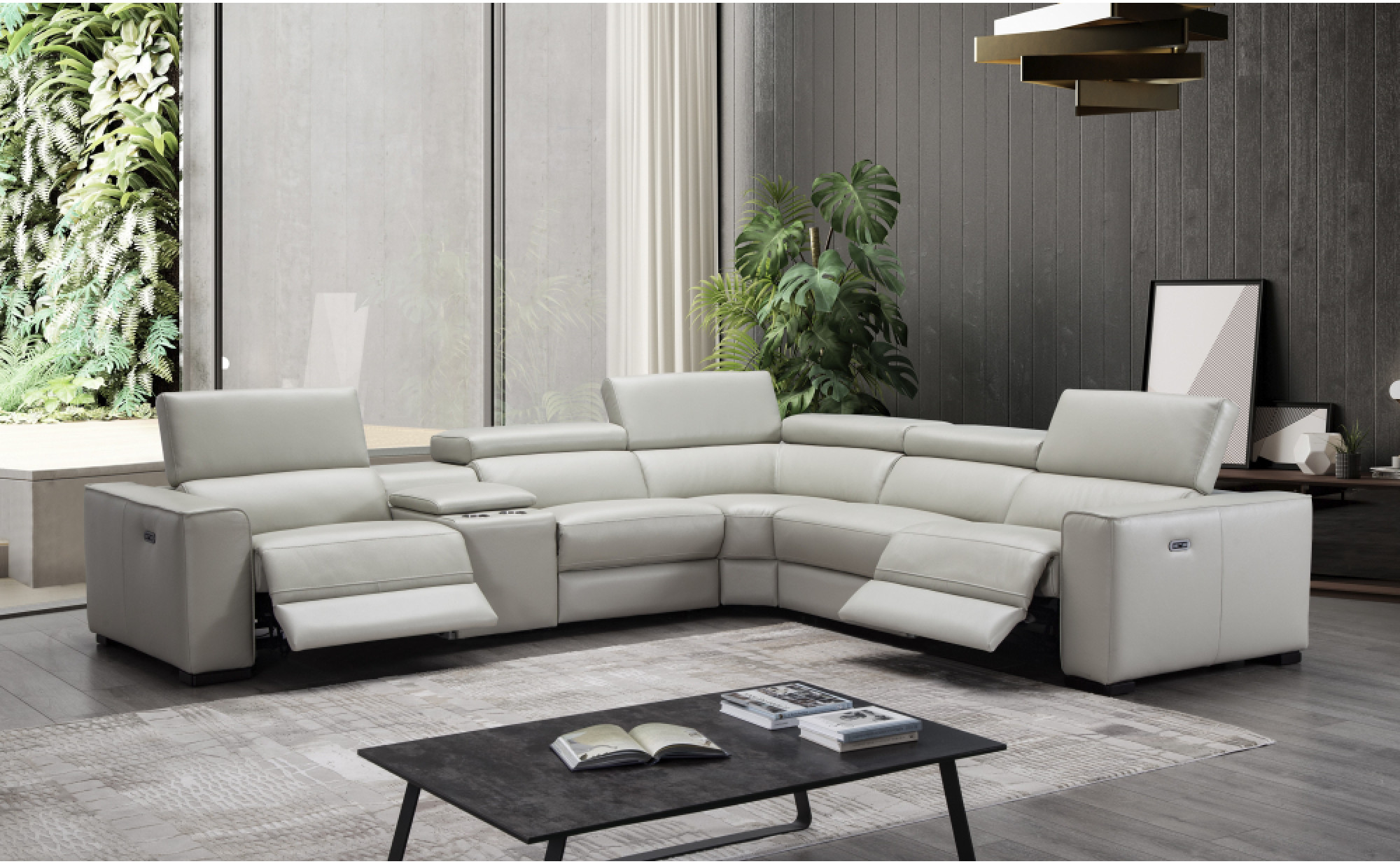Picasso Motion Sectional Silver Grey J&M Furniture JM